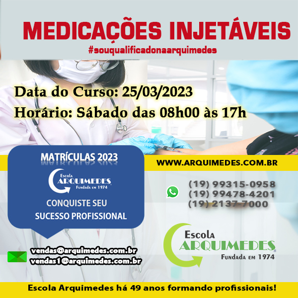 Medicações Injetáveis - Escola Arquimedes